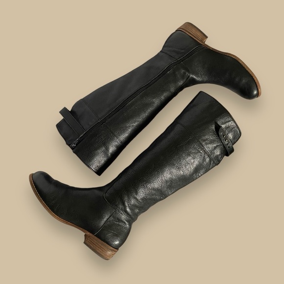 Lands' End | Shoes | Lands End Black Leather Riding Boots Sz 75 B ...